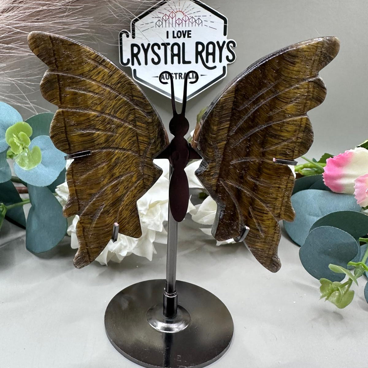 Golden Tiger's Eye Butterfly Wings Carving | Confidence & Protection ...